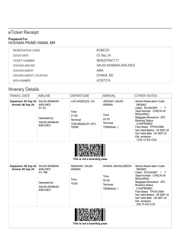 TripCase - ETicket Receipt 05SEP TKT | PDF | Airlines | Aviation