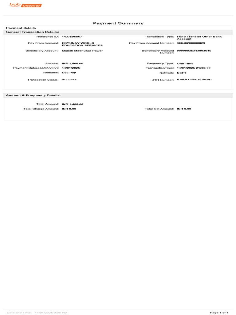 Manali Pawar Dec Pay | PDF