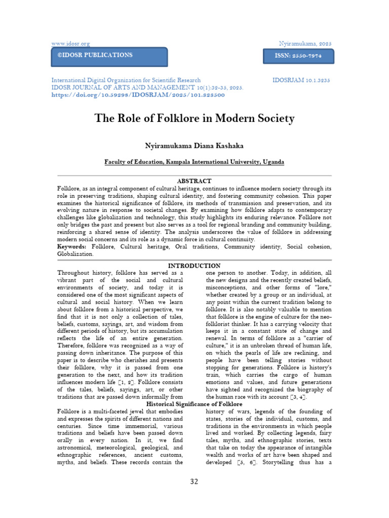 Folklore's Role in Cultural Identity | PDF | Folklore | Traditions