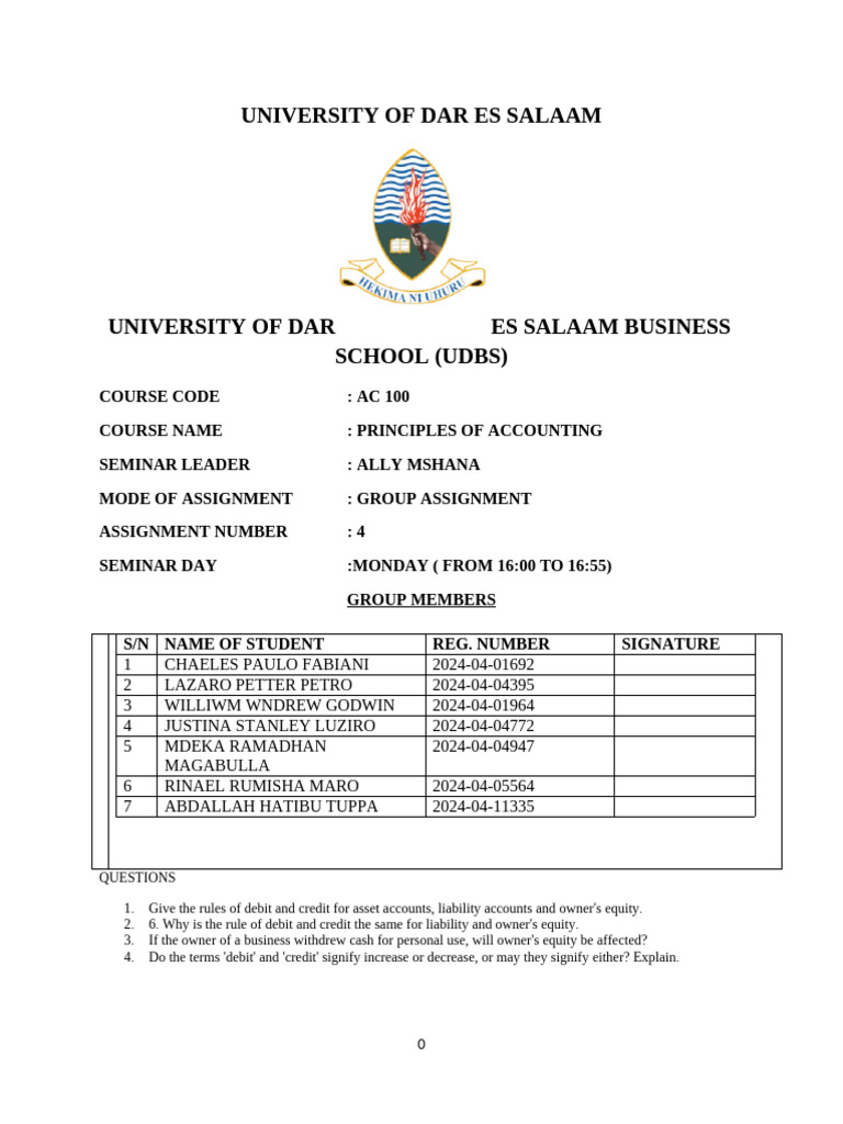 Acc 100 Group Assignment Complete | PDF | Debits And Credits | Equity ...