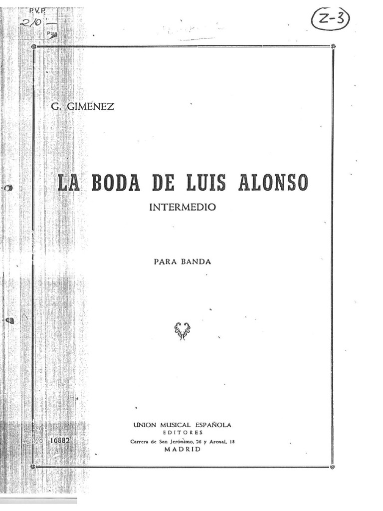 La Boda de Luis Alonso | PDF