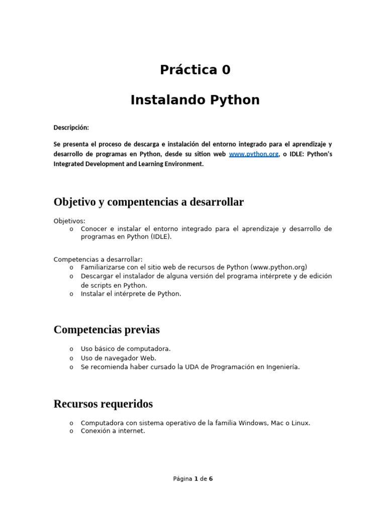 Etapa 1. Instalando Python | PDF | Python (lenguaje de programación) | Programación