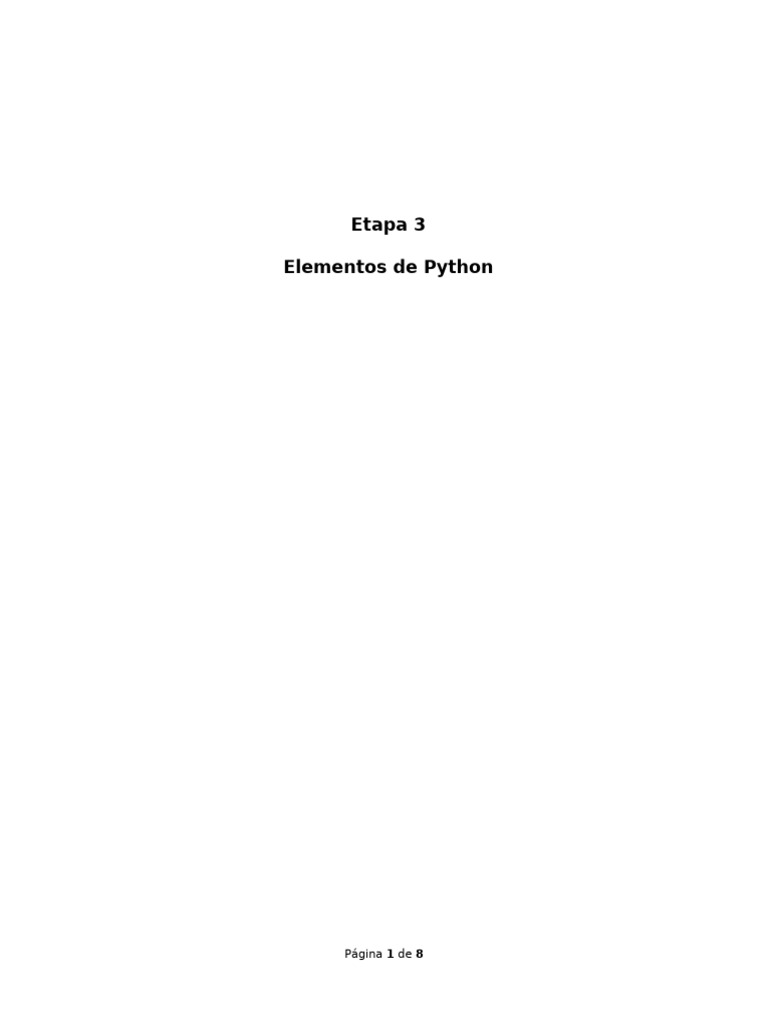 Elementos Básicos de Python: Guía Práctica | PDF | Python (lenguaje de programación) | Tipo de datos