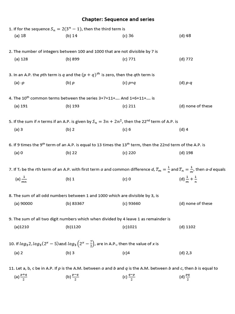 Chapter_Sequence and Series | PDF | Mathematical Analysis | Mathematics