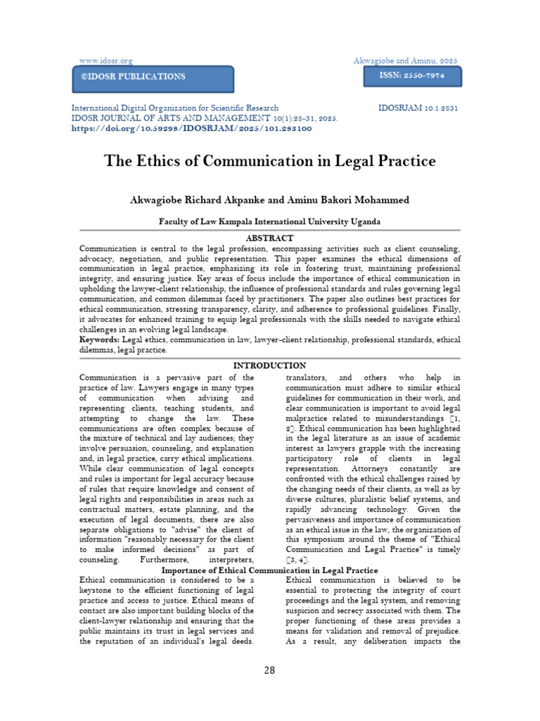 Ethical Communication in Legal Practice | PDF | Lawyer | Communication