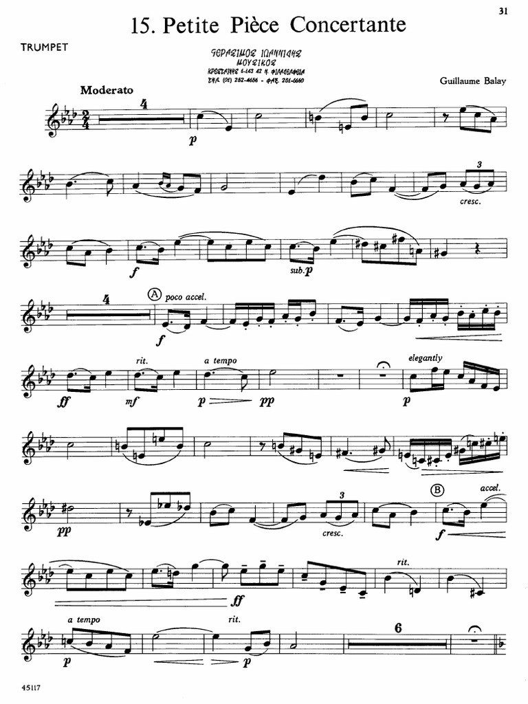 BALAY - PETITE PIECE CONCERTANTE TPT e Piano | PDF