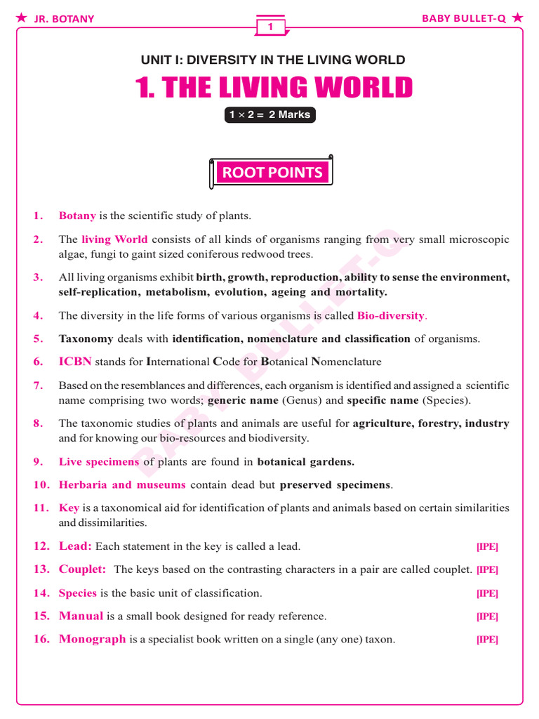 1 the Living World 2 | PDF | Taxonomy (Biology) | Botany