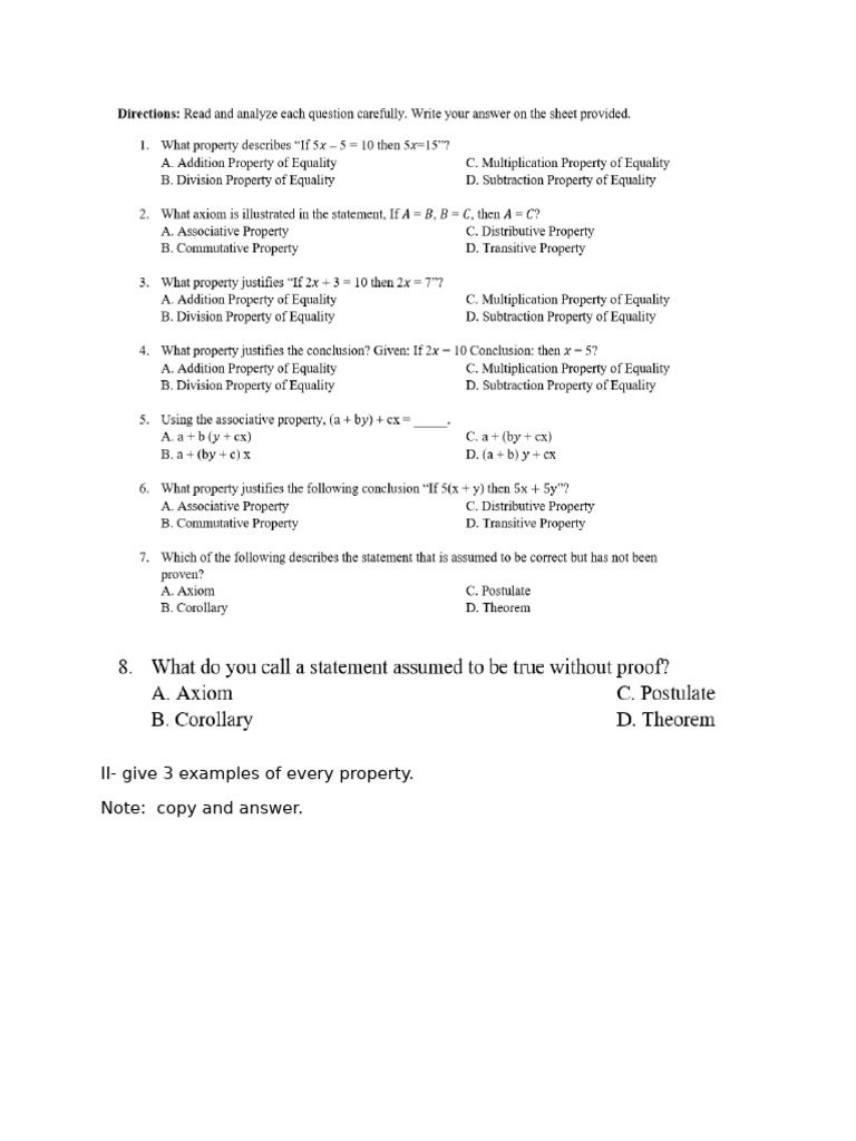 Answer in A 1 Whole Sheet of Paper | PDF