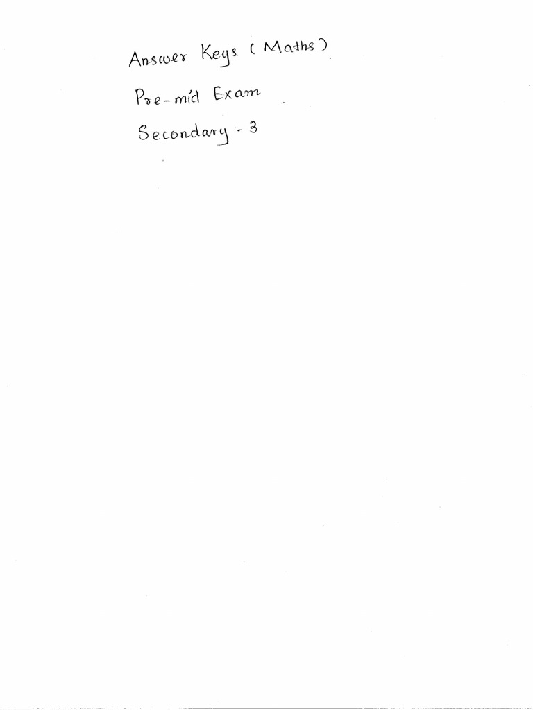 Answer Keys S3 | PDF