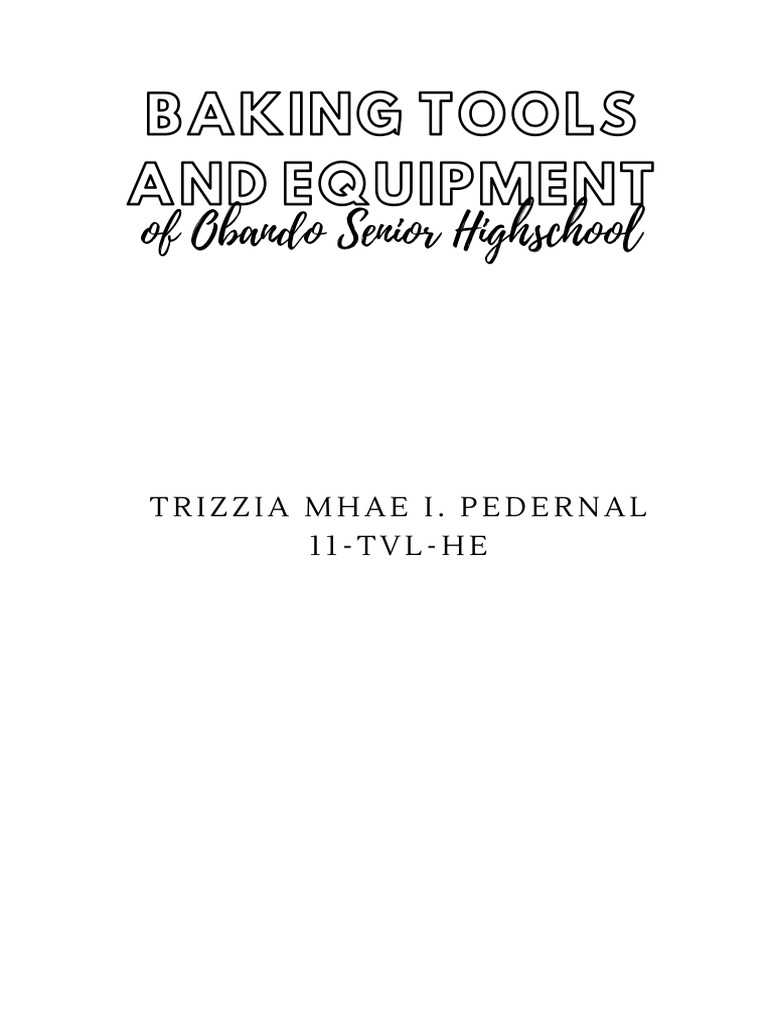 Baking Tools And Equipment Pdf
