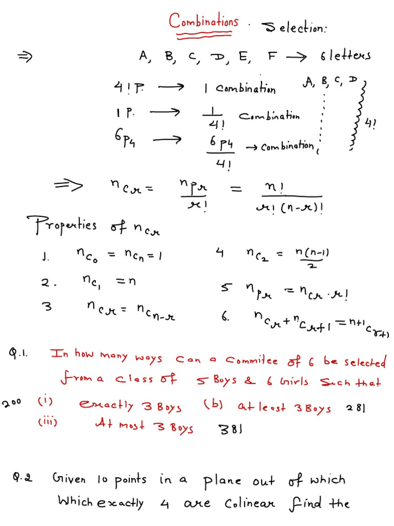Combinations Selection | PDF