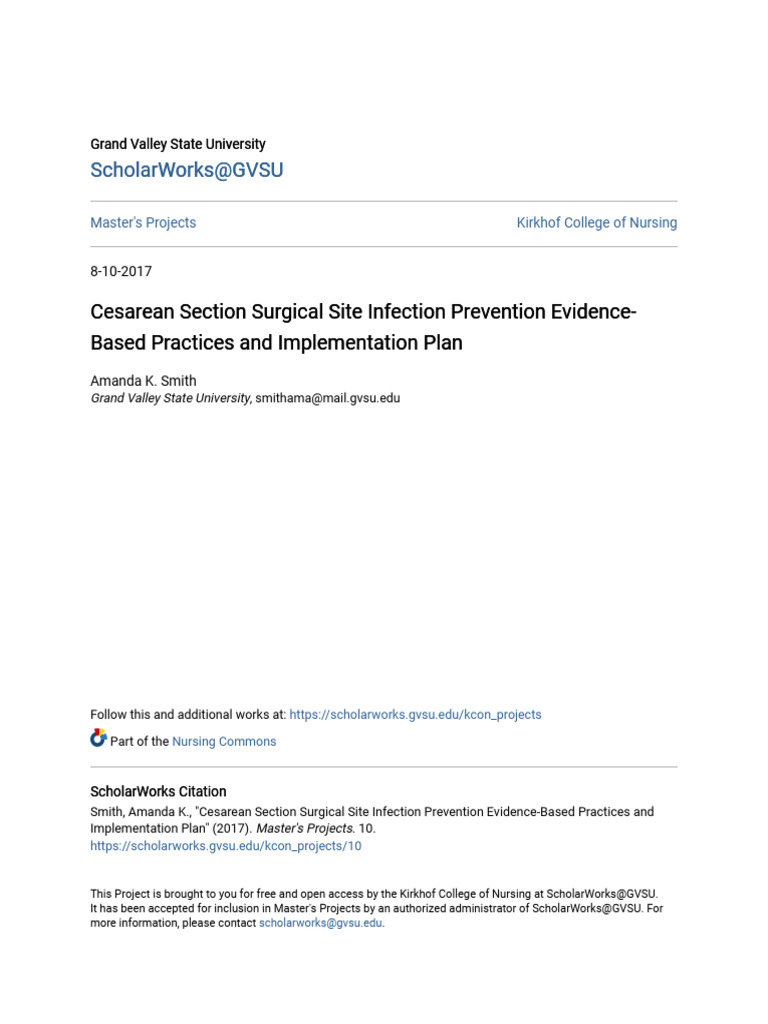 Cesarean Section Surgical Site Infection Prevention Evidence-Base | PDF ...