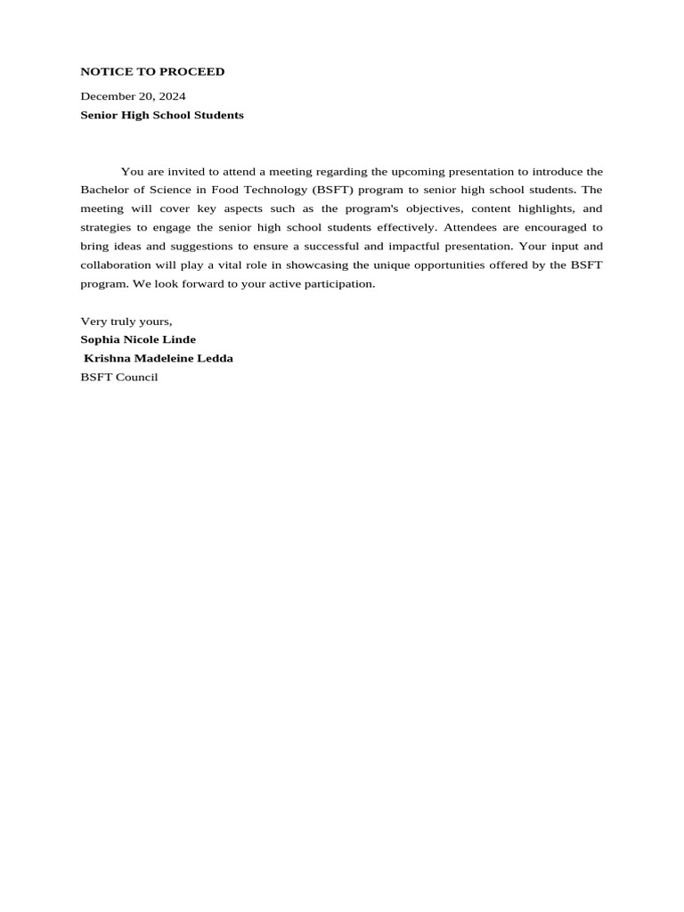 Notice To Proceed | PDF