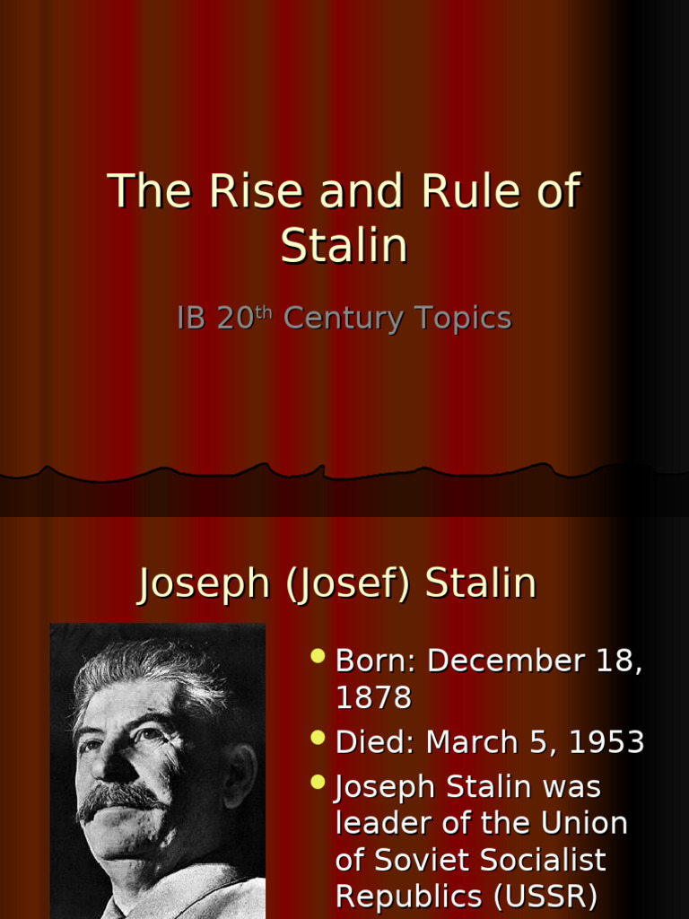 Stalin Powerpoint | PDF | Joseph Stalin | Vladimir Lenin