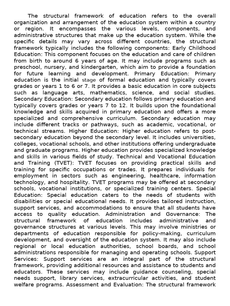 4._Structural_framework_for_education | PDF | Vocational Education ...