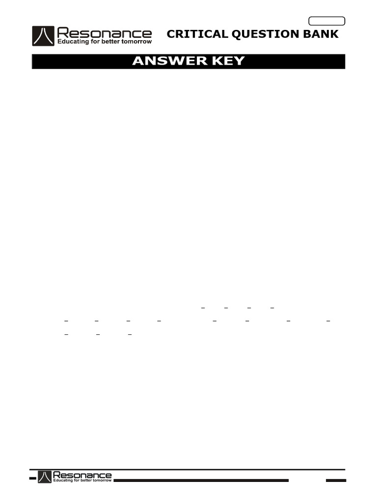 Resonance Critical Question Bank PHYSICS (English) - Pages-2 | PDF ...