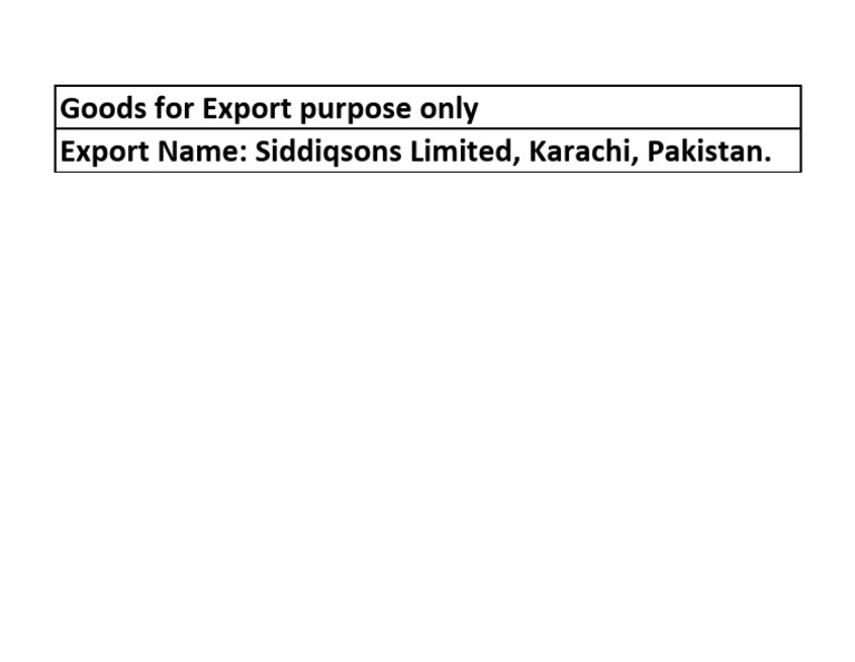Shipping Mark Goods For Export Purpose Only | PDF