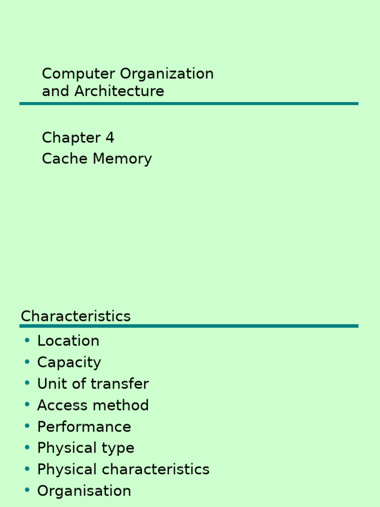 04 - Cache Memory | PDF | Cpu Cache | Computer Data Storage