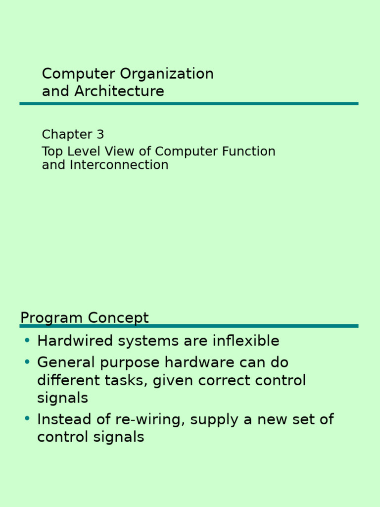 03_Top Level View of Computer Function and Interconnection | PDF | Input/Output | Central ...