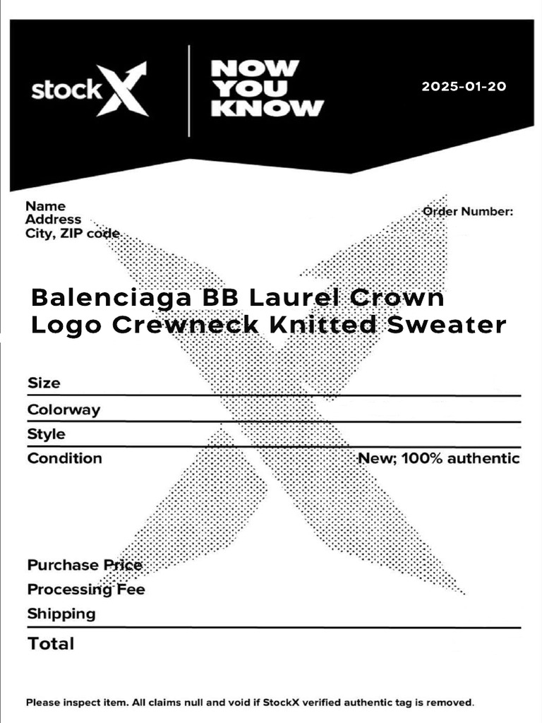 Stockx Receipt 1 | PDF