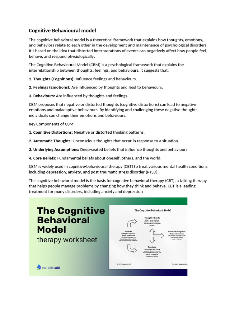 cognitive behavioural model and trauma accomodation syndrome | PDF ...