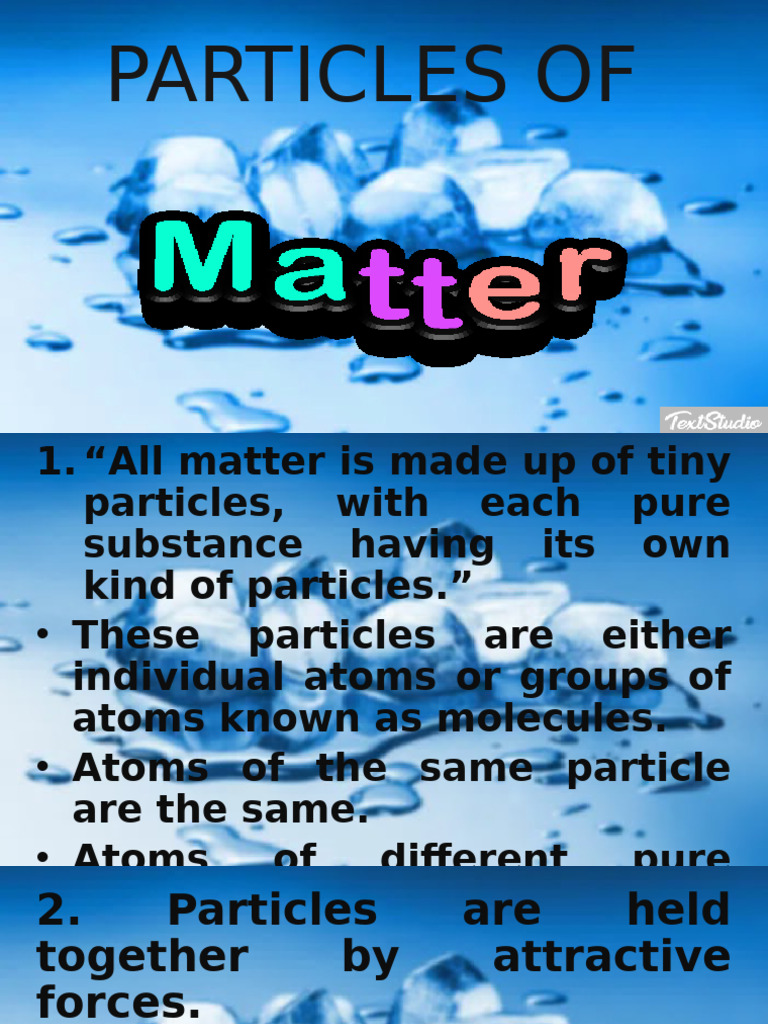 Particles of Matter | PDF | Mixture | Chemical Substances