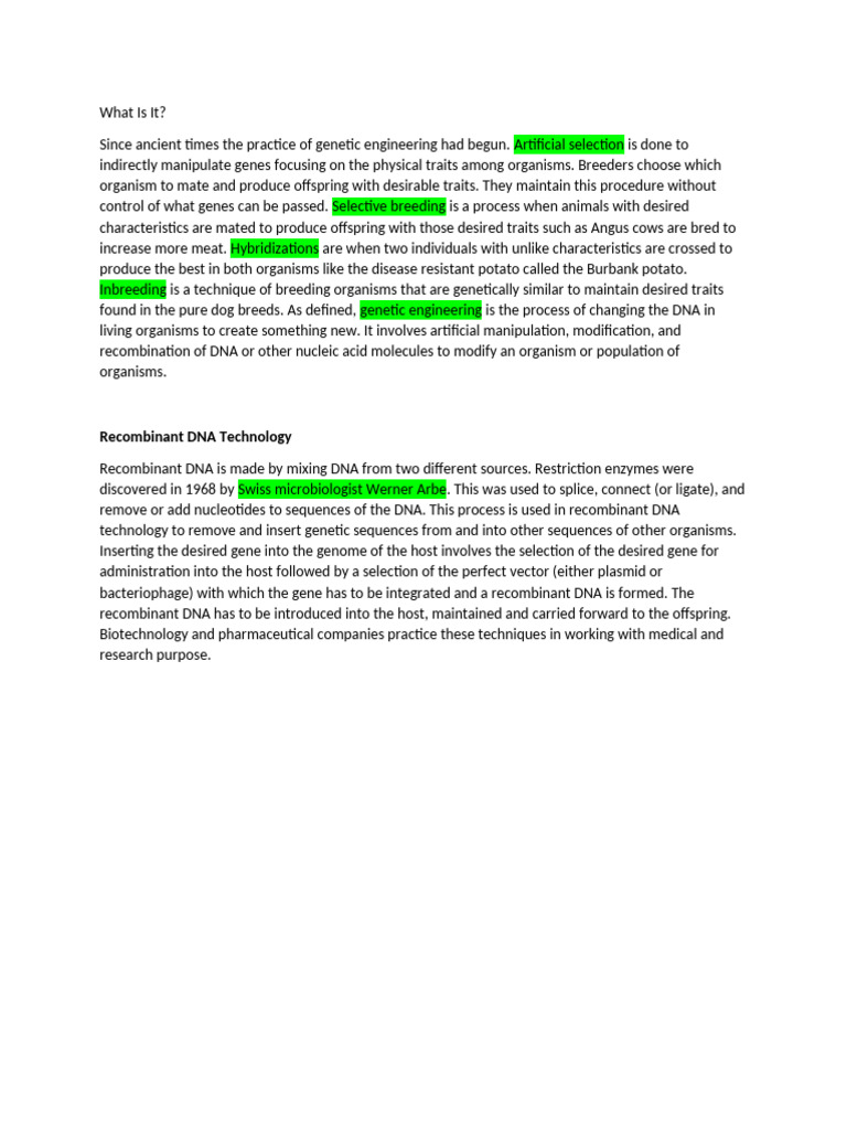 Els Grade 11 Genetic Engineering | PDF