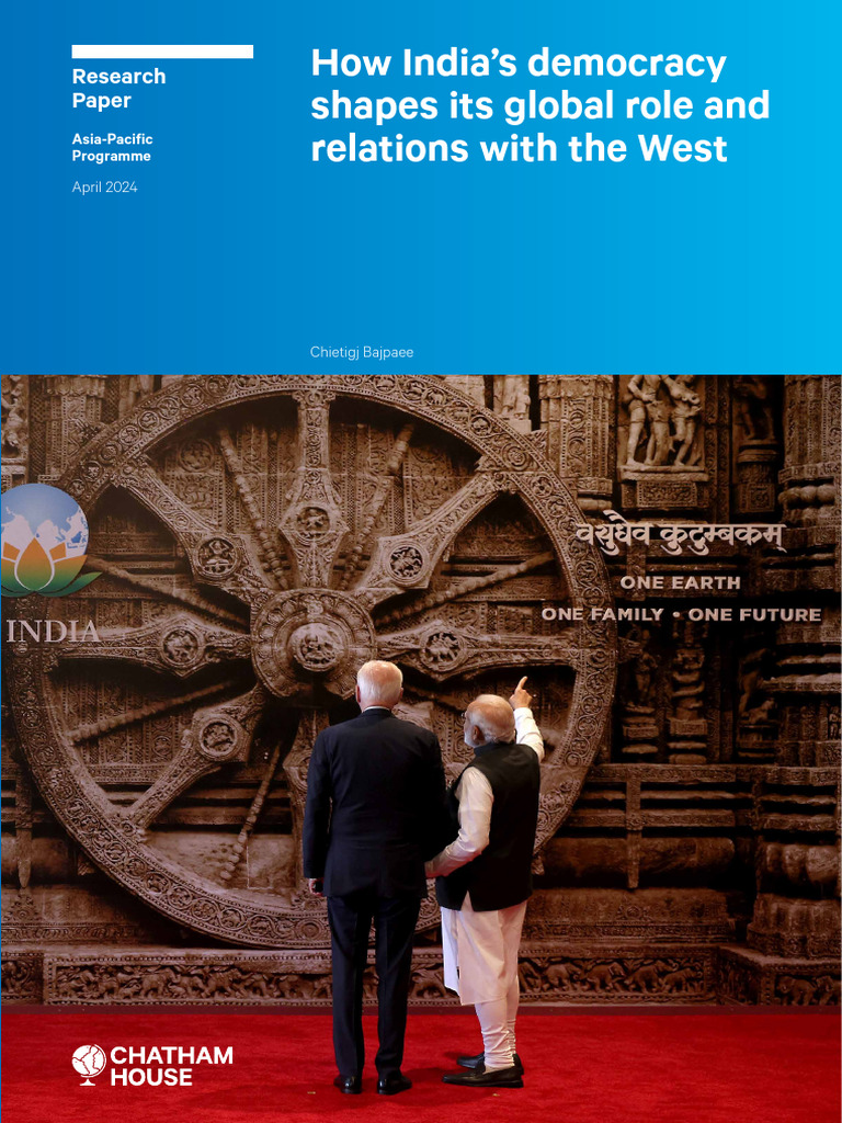 2024 04 15 How Indias Democracy Shapes Its Global Role and Relations West Bajpaee | PDF ...