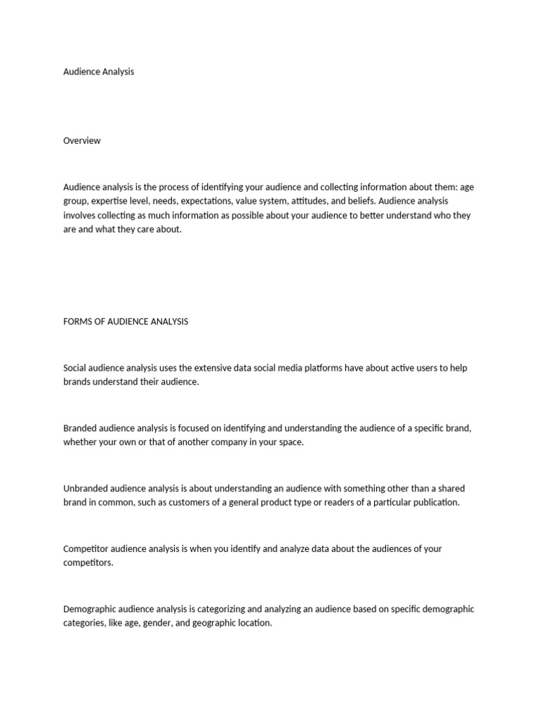 Audience Analys-WPS Office | PDF | Target Audience | Brand