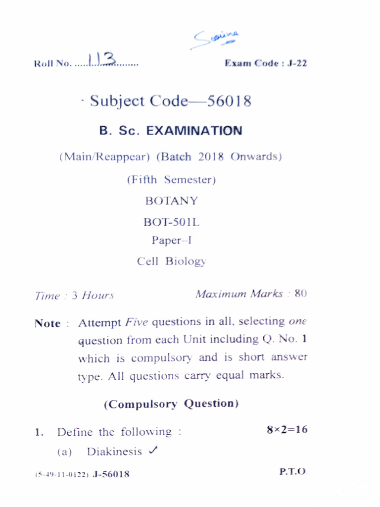 Cell Bio Paper II | PDF | Cell (Biology) | Cell Biology
