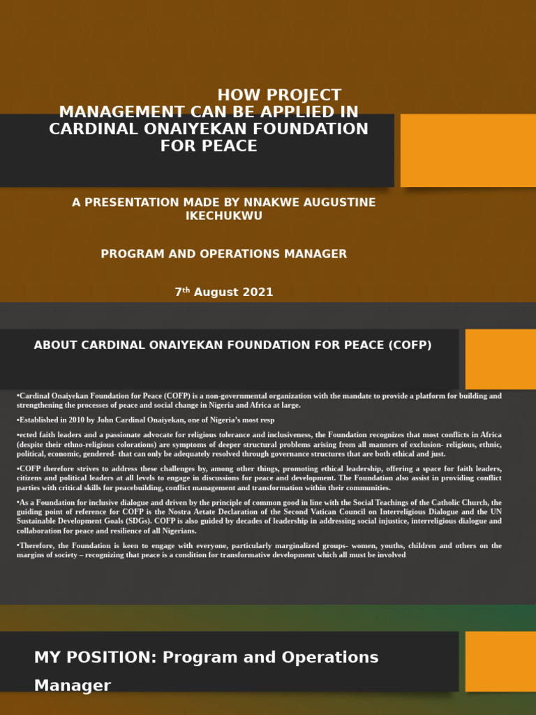 Presentation1 of Project Management | PDF | Project Management | Interfaith Dialogue