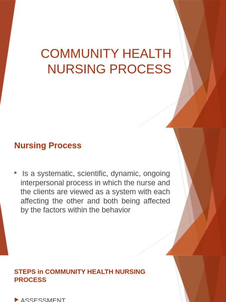 Community Health Nursing Process-12-2024 | PDF | Nursing | Medicine