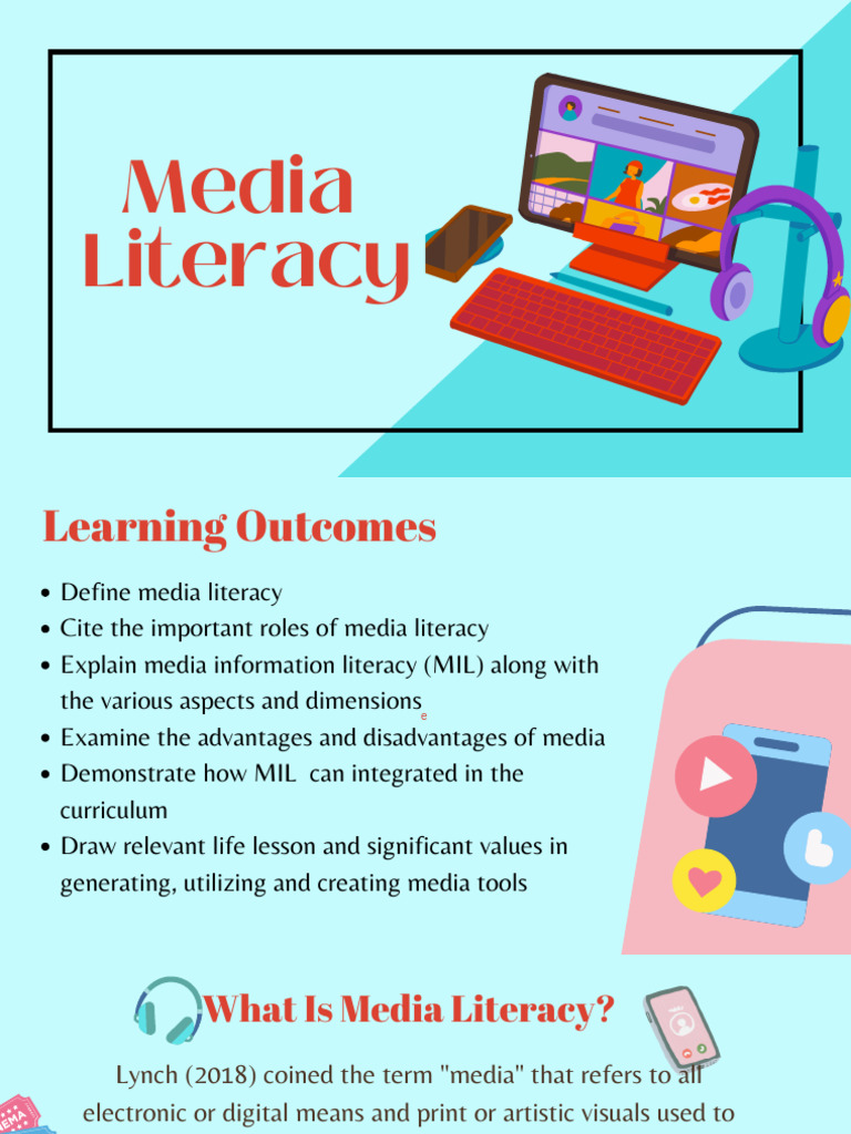 Media Literacy Education Presentation in Colorful Illustrative Style ...