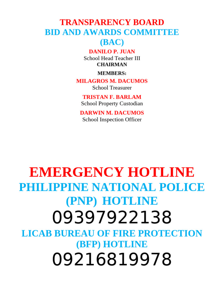 Transparency Board | PDF