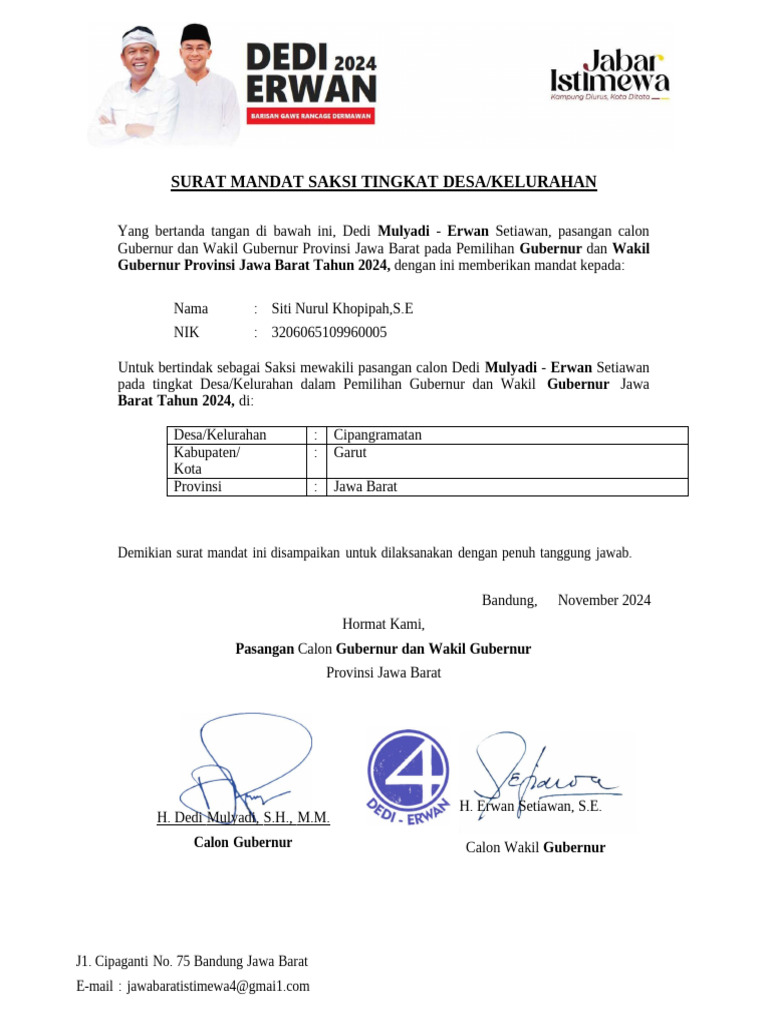 Mandat Saksi - Deskel | PDF