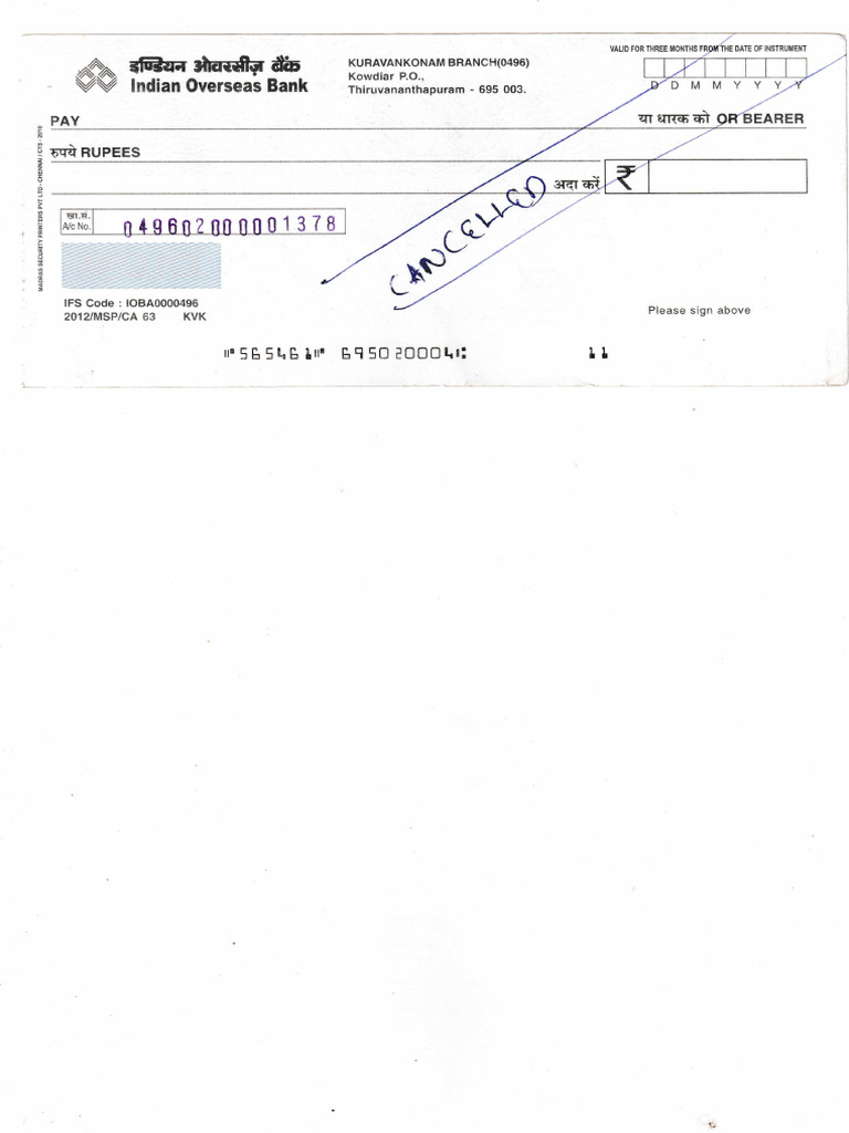 Cancelled Cheque | PDF