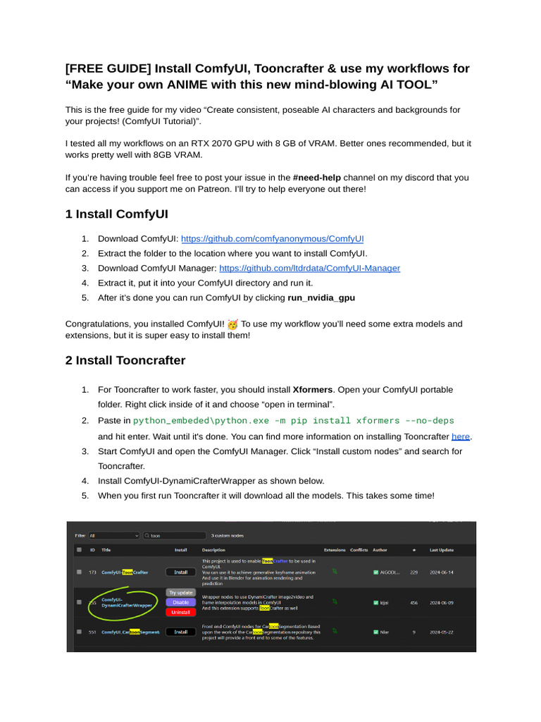 [FREE GUIDE] Install ComfyUI, Tooncrafter | PDF | Software | Computing