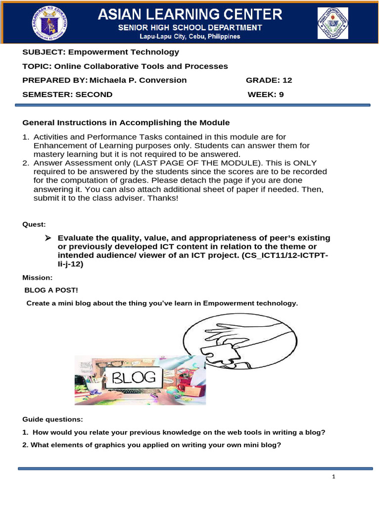 ETECH-WEEK-9 | PDF | Educational Technology | World Wide Web