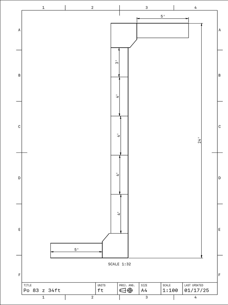 01/17/25 Po 83 Z 34ft FT A4 1:100: Title Units Proj. Ang. Size Scale ...