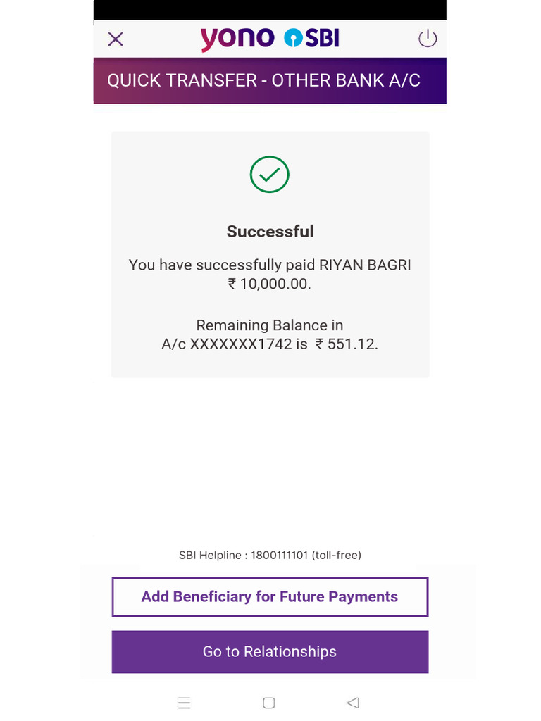 Sbi Quick Transfer PDF | PDF