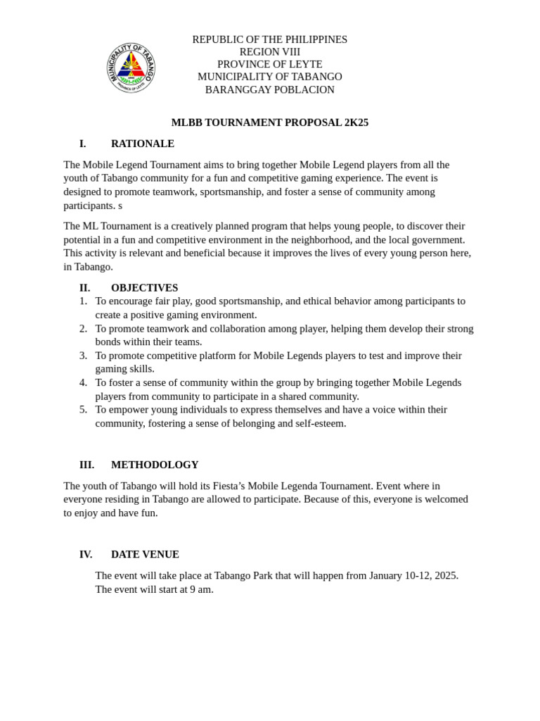 Tabango MLBB Tournament 2025 | PDF | Social Psychology | Psychology