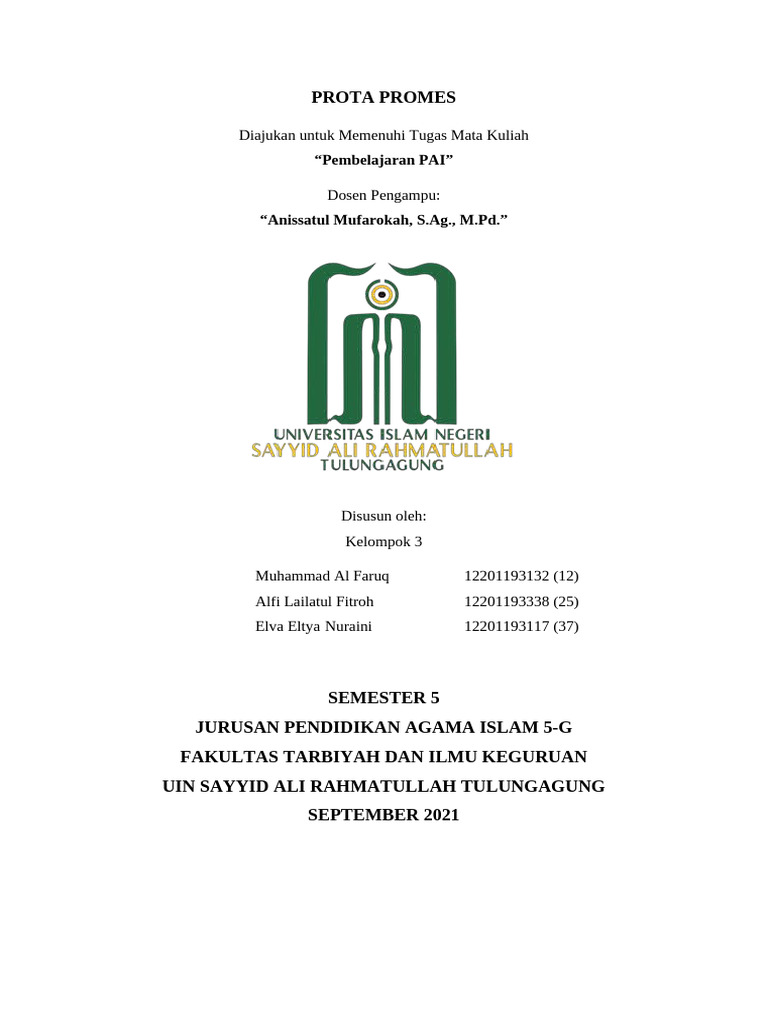 Kel. 3 Prota Promes New | PDF