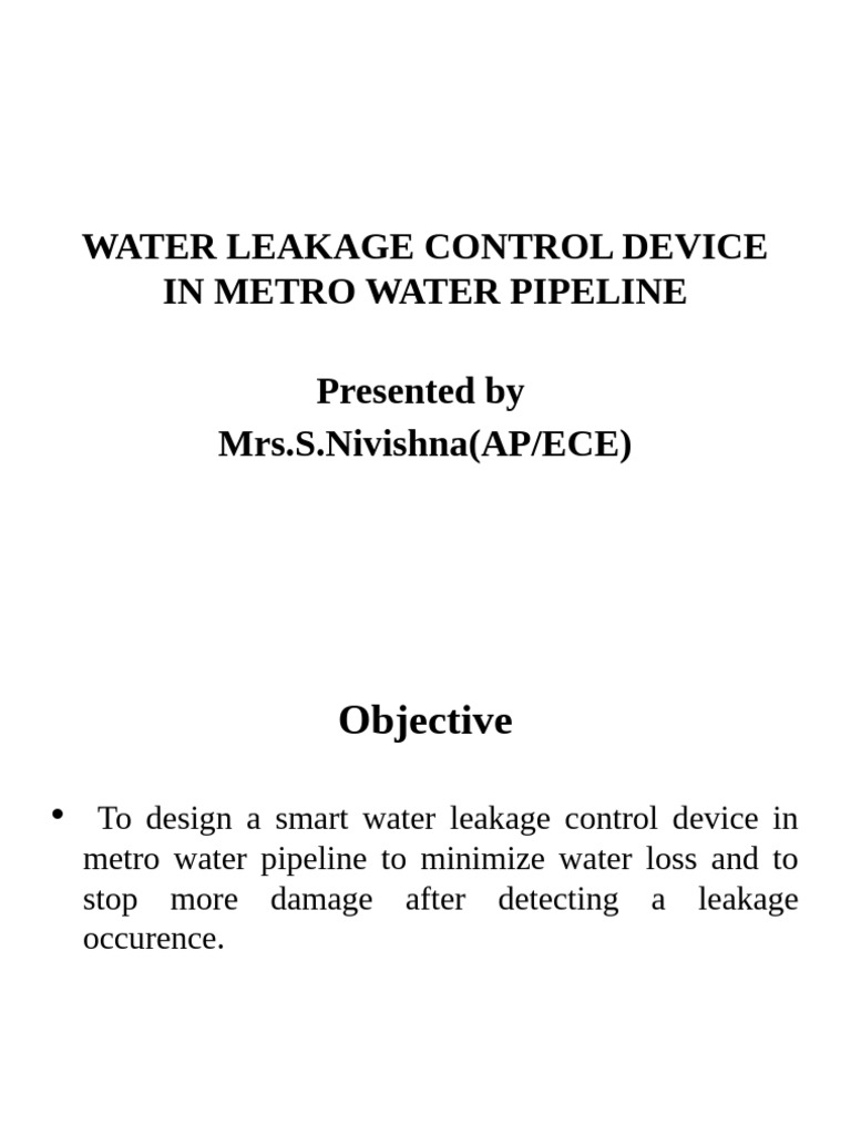 Water Leakage Control Device in Metro Water Pipeline | PDF | Internet ...