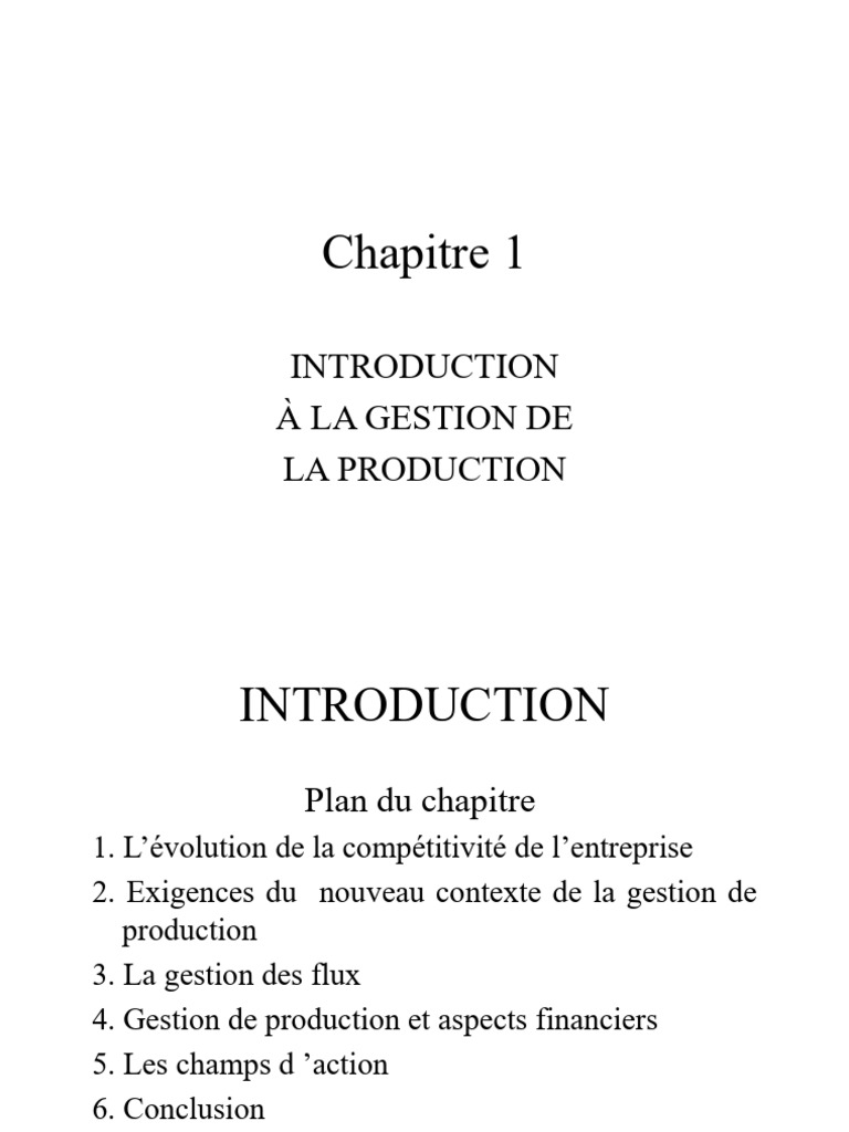 Gestion de la Production : Évolution et Flux | PDF | Logistique ...