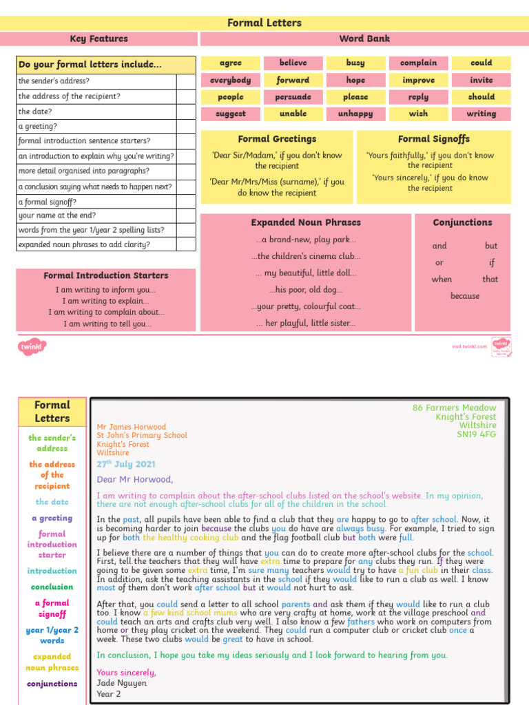 Guide to Writing Formal Letters | PDF