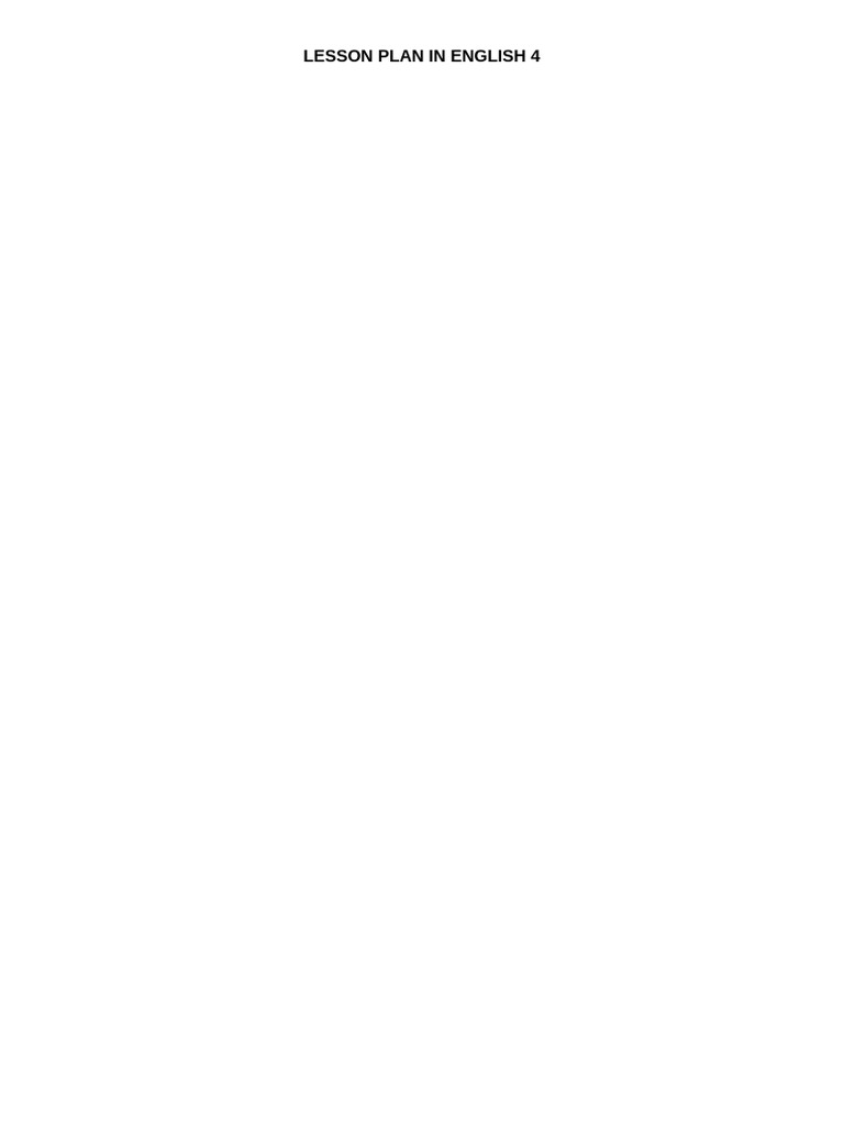 English 4 Lesson Plan: Simple Paragraphs | PDF | Learning | Teachers