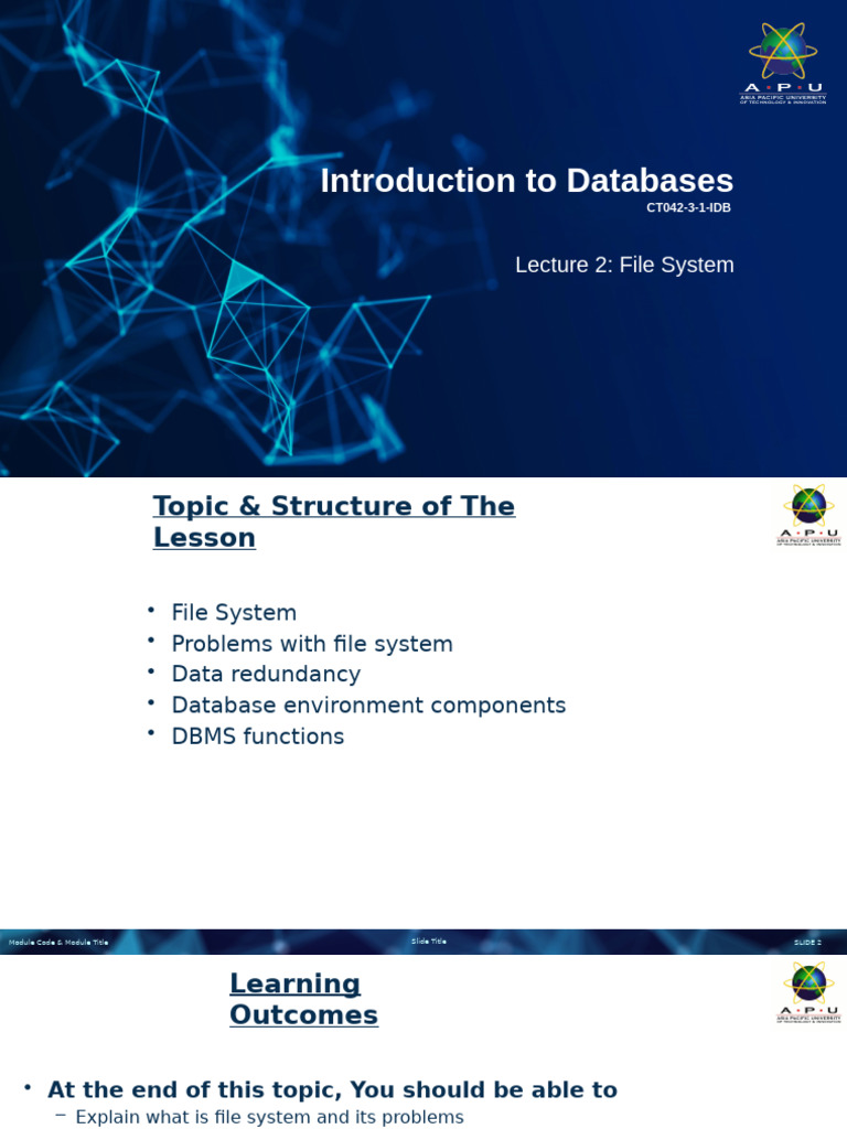 CT042-3-1-IDB-Lecture 2 | PDF | Databases | Computer File