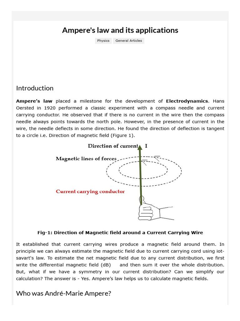 Ampere's Law and Its Applications | PDF | Magnetic Field | Magnetism