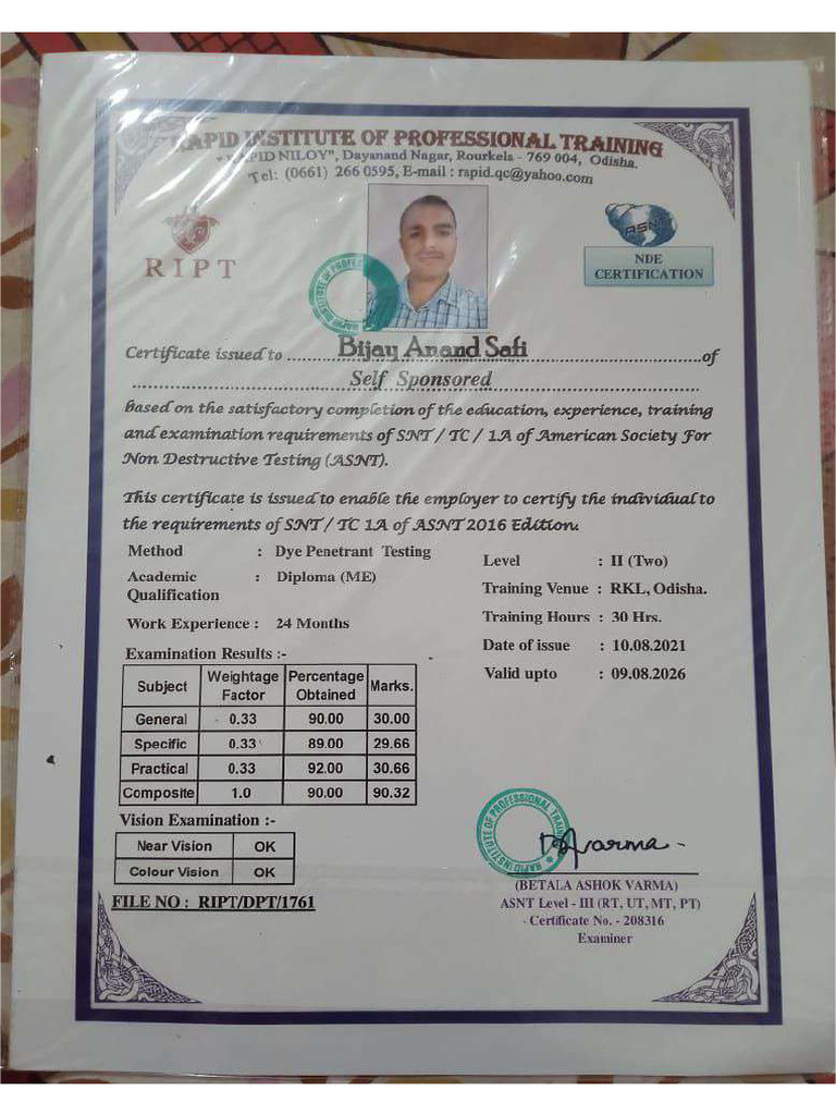 DP Certificate | PDF