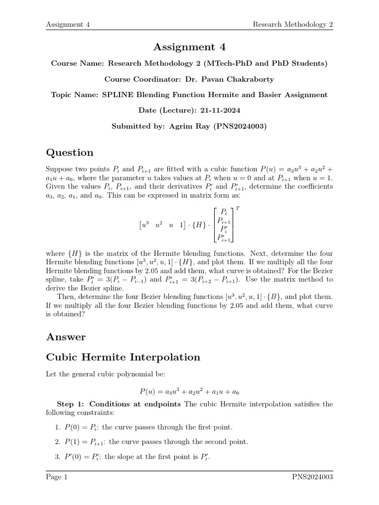 Spline Assignment4 | PDF | Mathematical Objects | Mathematics Of Computing